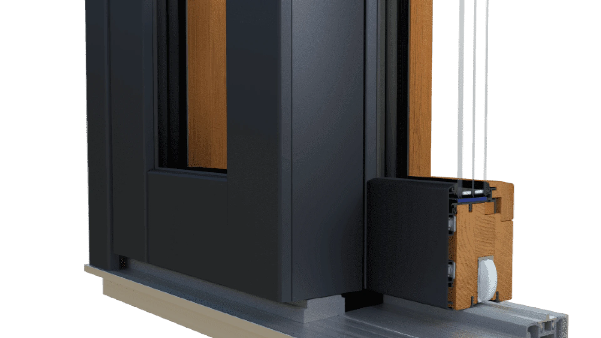 Wooden sliding doors with cladding